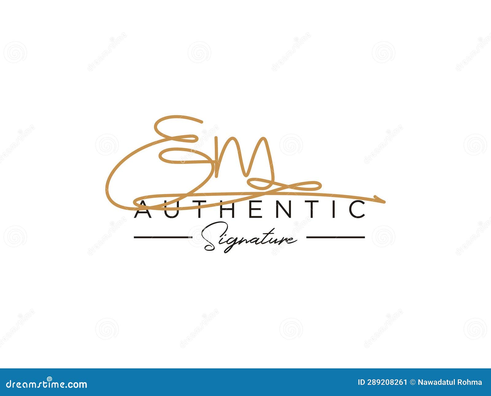 Letter EM Signature Logo Template Vector Stock Vector - Illustration of ...
