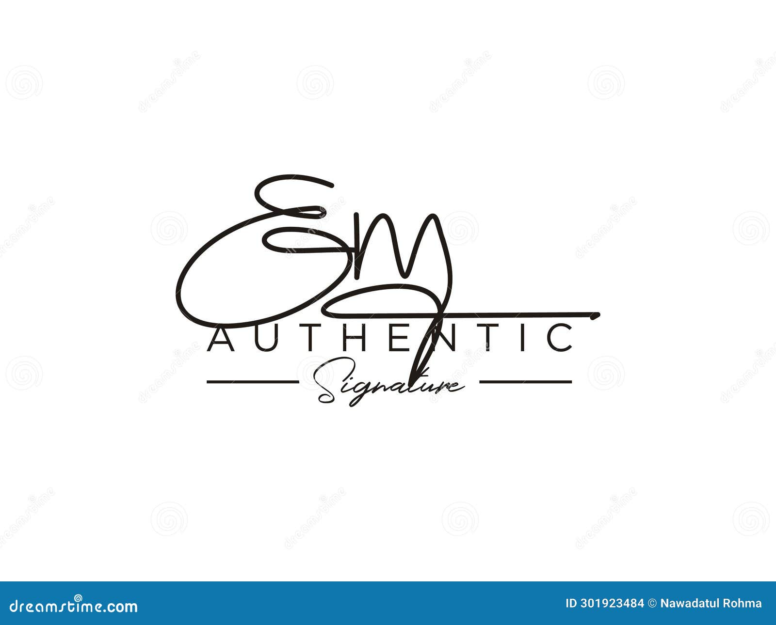 Letter EM Signature Logo Template Vector Stock Vector - Illustration of ...