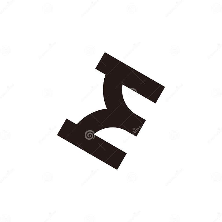 Letter Em Simple Geometric Lines Logo Vector Stock Vector ...