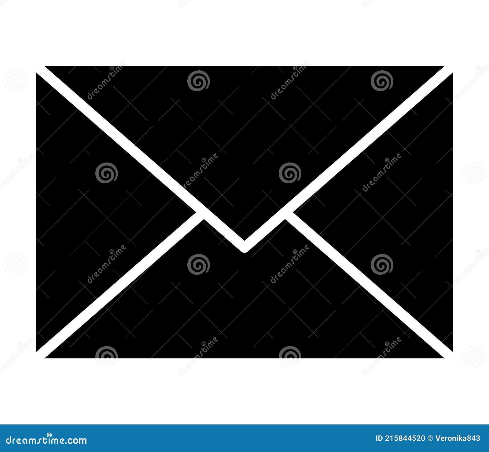 Letter Email Icon Silhouette. Mail Envelope Symbol. Vector Illustration ...