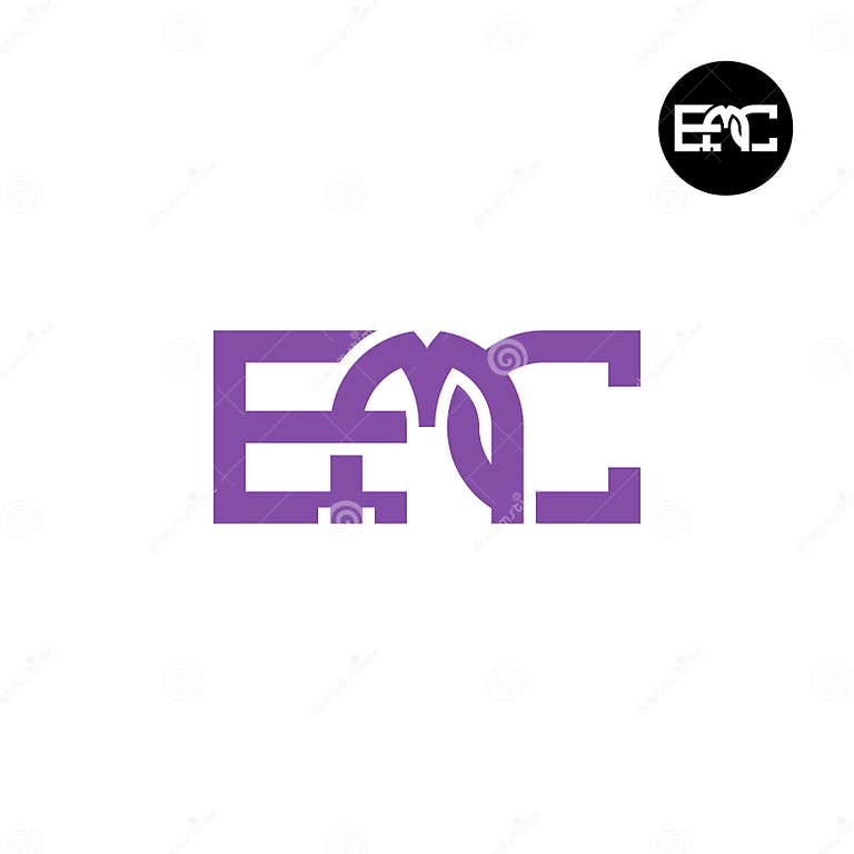 Letter EMC Monogram Logo Design Stock Vector - Illustration of names ...