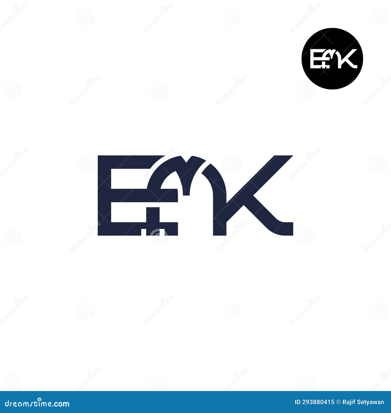 Letter EMK Monogram Logo Design Stock Vector - Illustration of ...