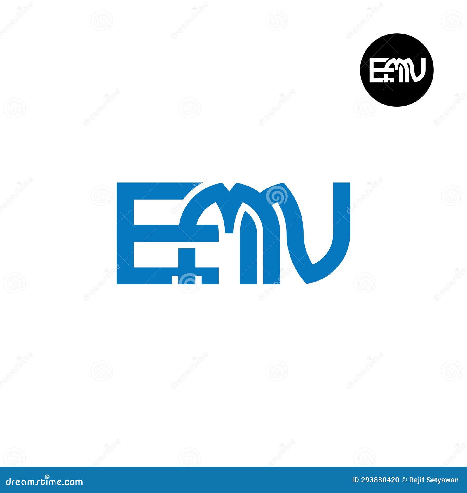 Letter EMN Monogram Logo Design Stock Vector - Illustration of ...