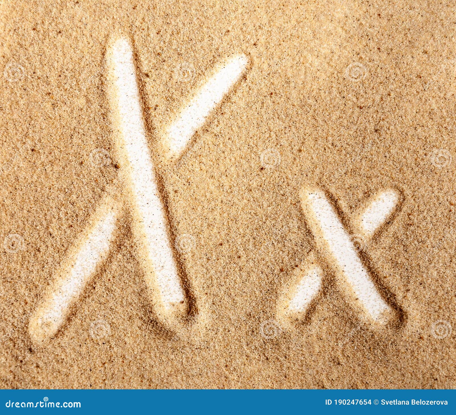 Letter X. English Handwritten Alphabet in the Sand Stock Photo - Image ...