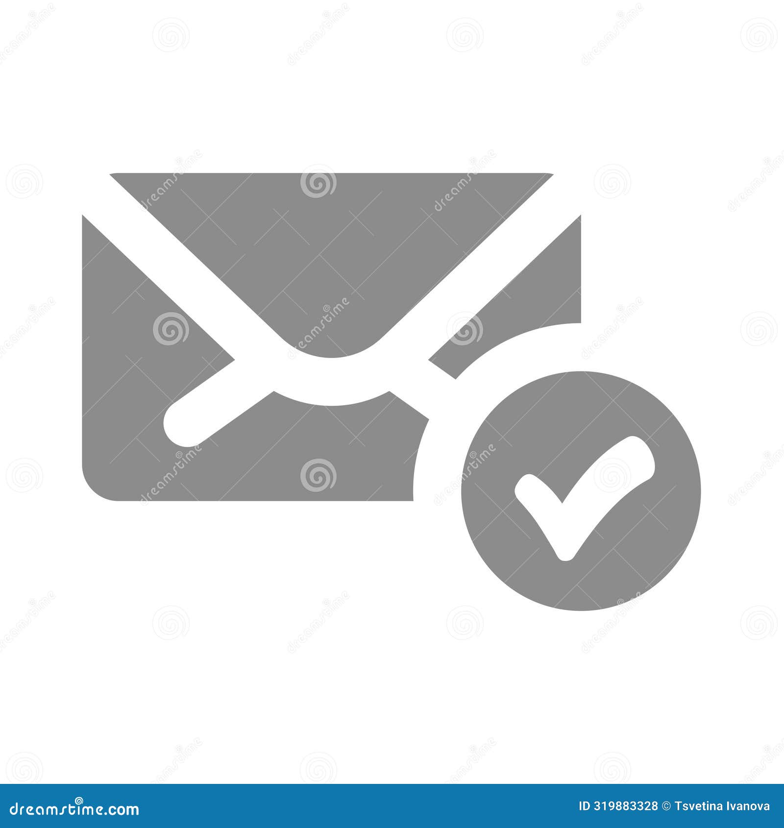 Letter, Envelope with Checkmark Vector Icon Stock Vector - Illustration ...
