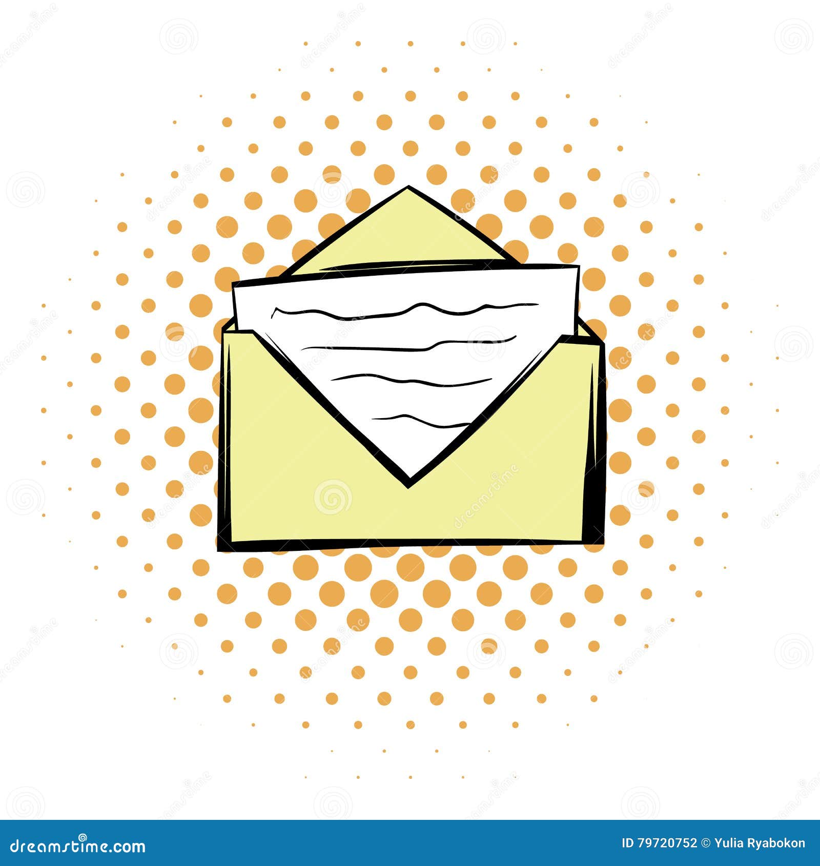 Letter In Envelope Comics Icon Vector Illustration | CartoonDealer.com ...