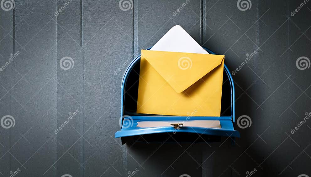 Letter in Envelope or Document in Mailbox Stock Illustration ...