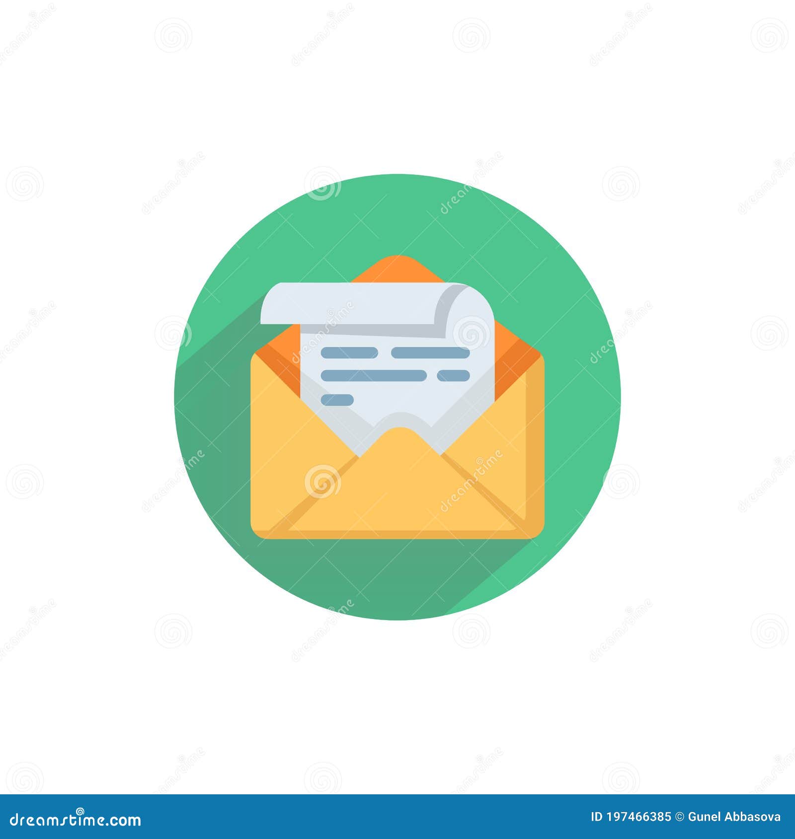Letter Envelope. Open Mail Flat Icon Stock Vector - Illustration of ...