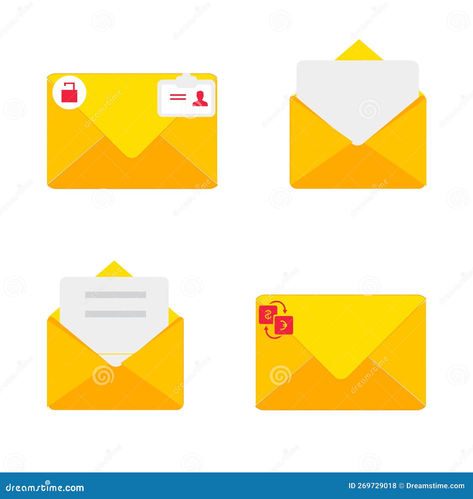 Letter Envelope with Paper Document Vector Illustration, Email Envelope ...