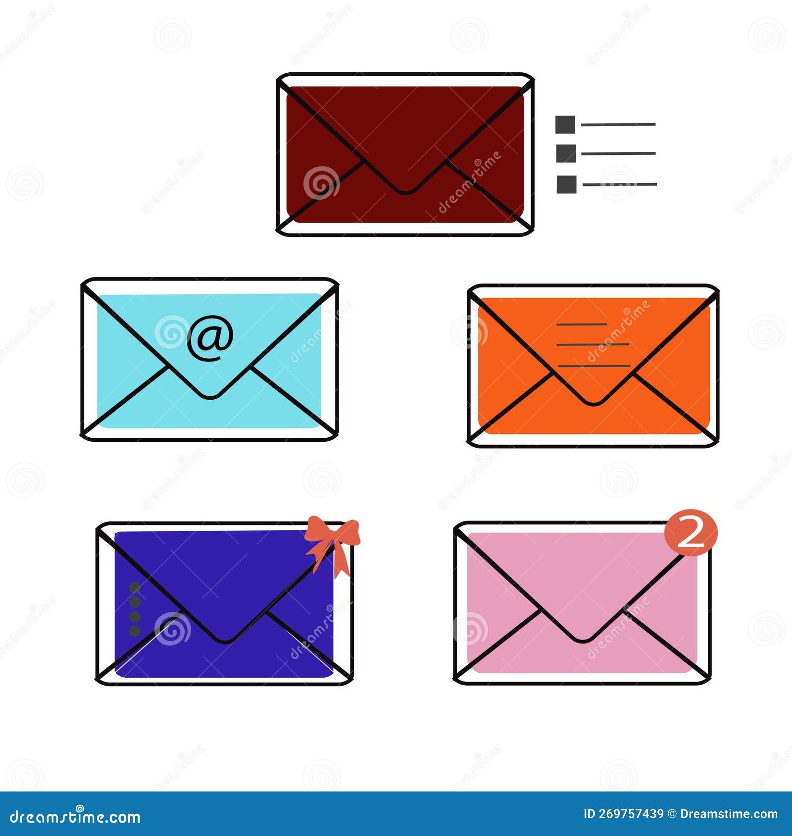 Letter Envelope with Paper Document Vector Illustration, Email Envelope ...