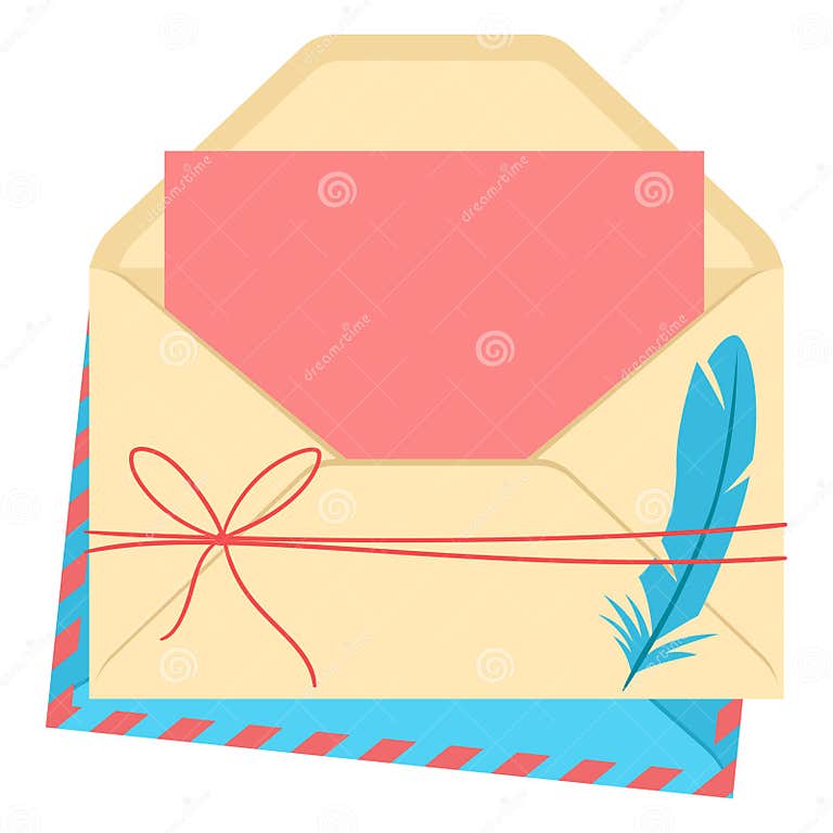 Letter in Envelope. Romantic Template with Decor Stock Vector ...
