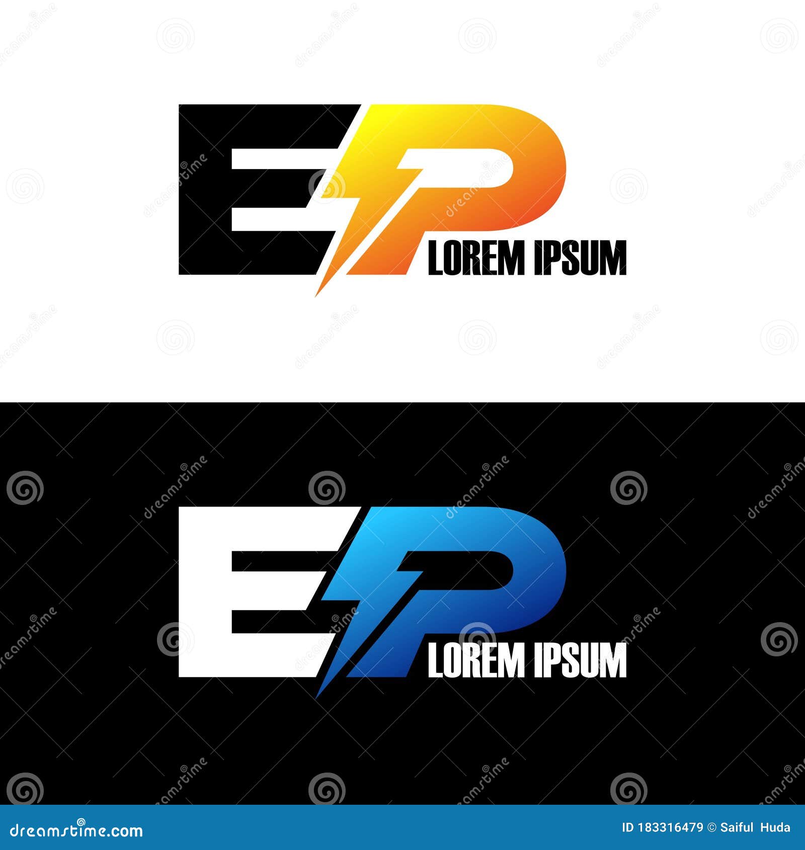 Letter EP Monogram Simple Logo Design Vector. Stock Vector ...