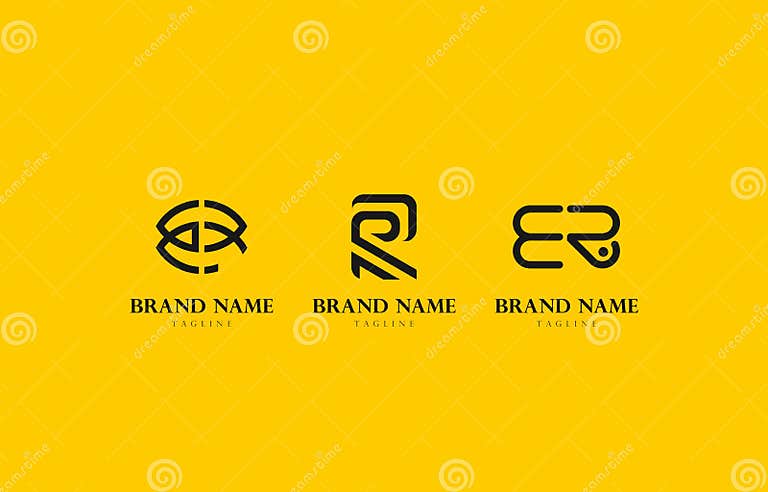 Letter ER E R Monogram Combination Logo Vector Template Stock Vector ...