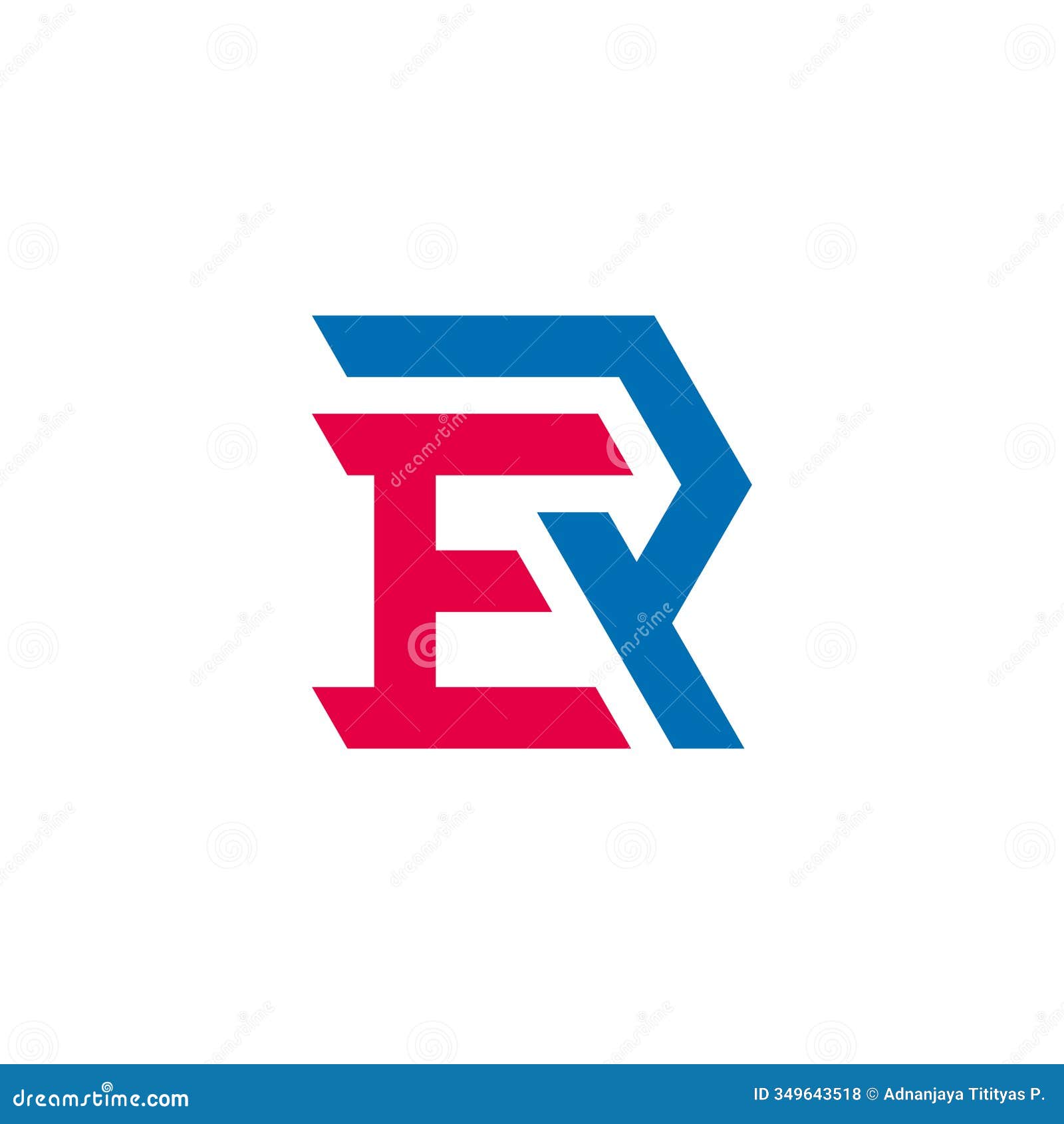 Letter Er Simple Geometric Colorful Linked Logo Vector Stock Vector ...