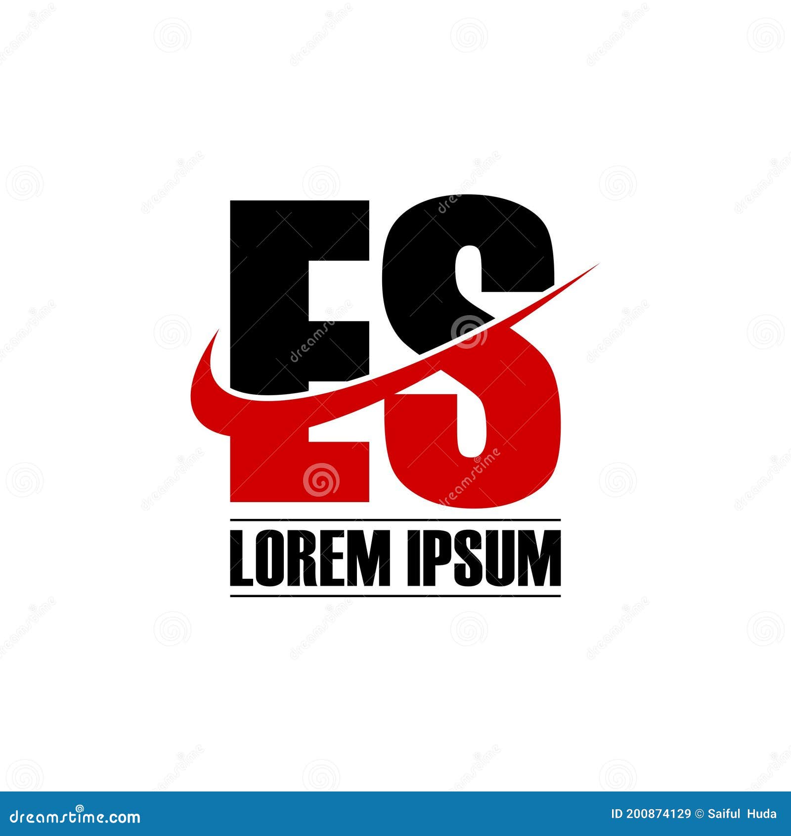 Letter ES Simple Monogram Logo Icon Design. Stock Vector - Illustration ...