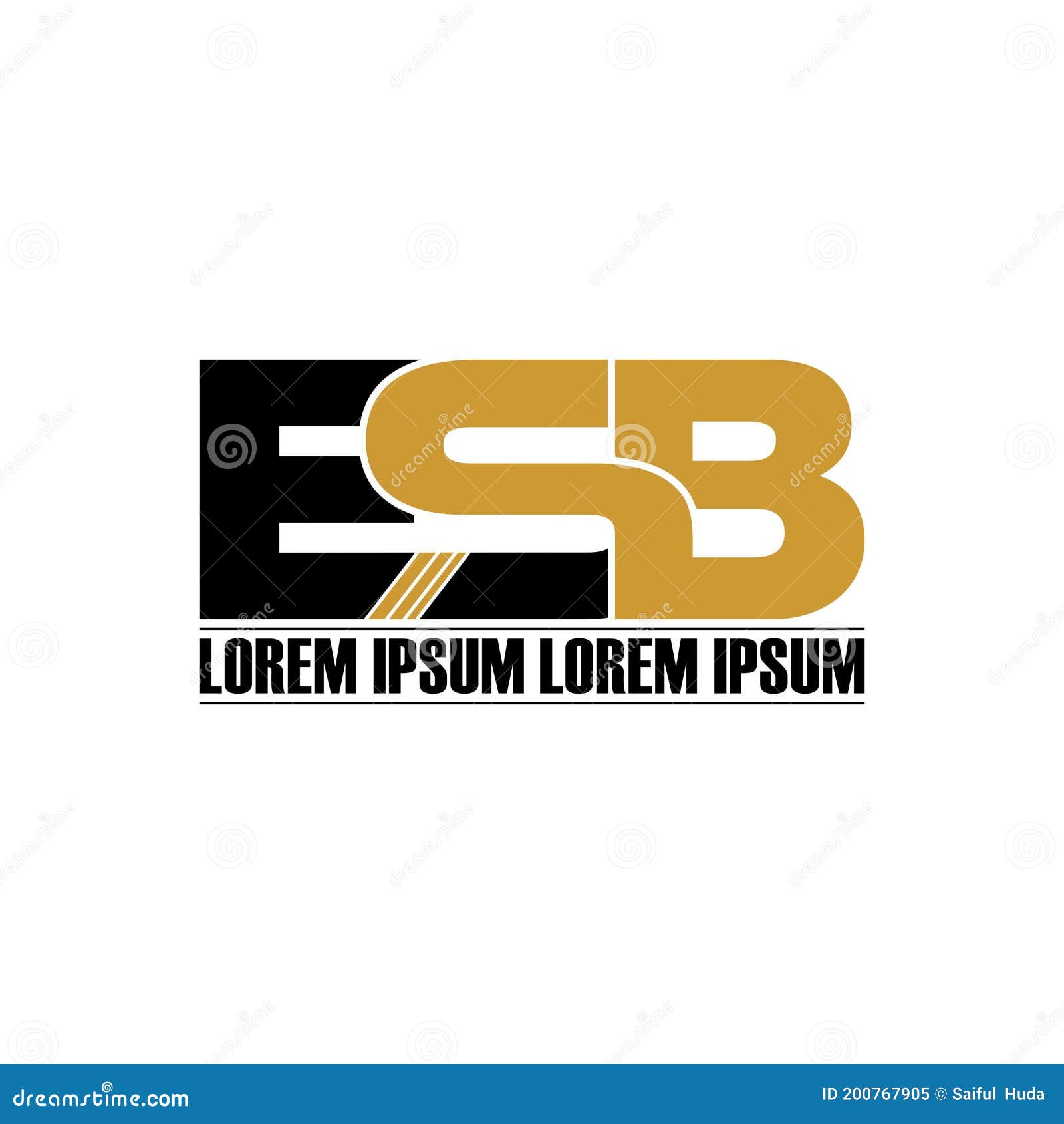 Letter ESB Simple Monogram Logo Icon Design. Cartoon Vector ...