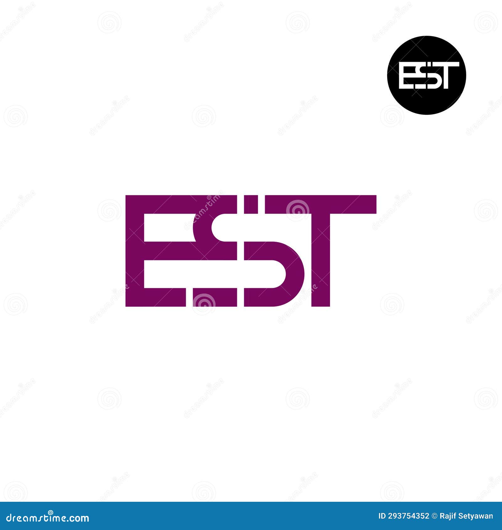 Letter EST Monogram Logo Design Stock Vector - Illustration of ...