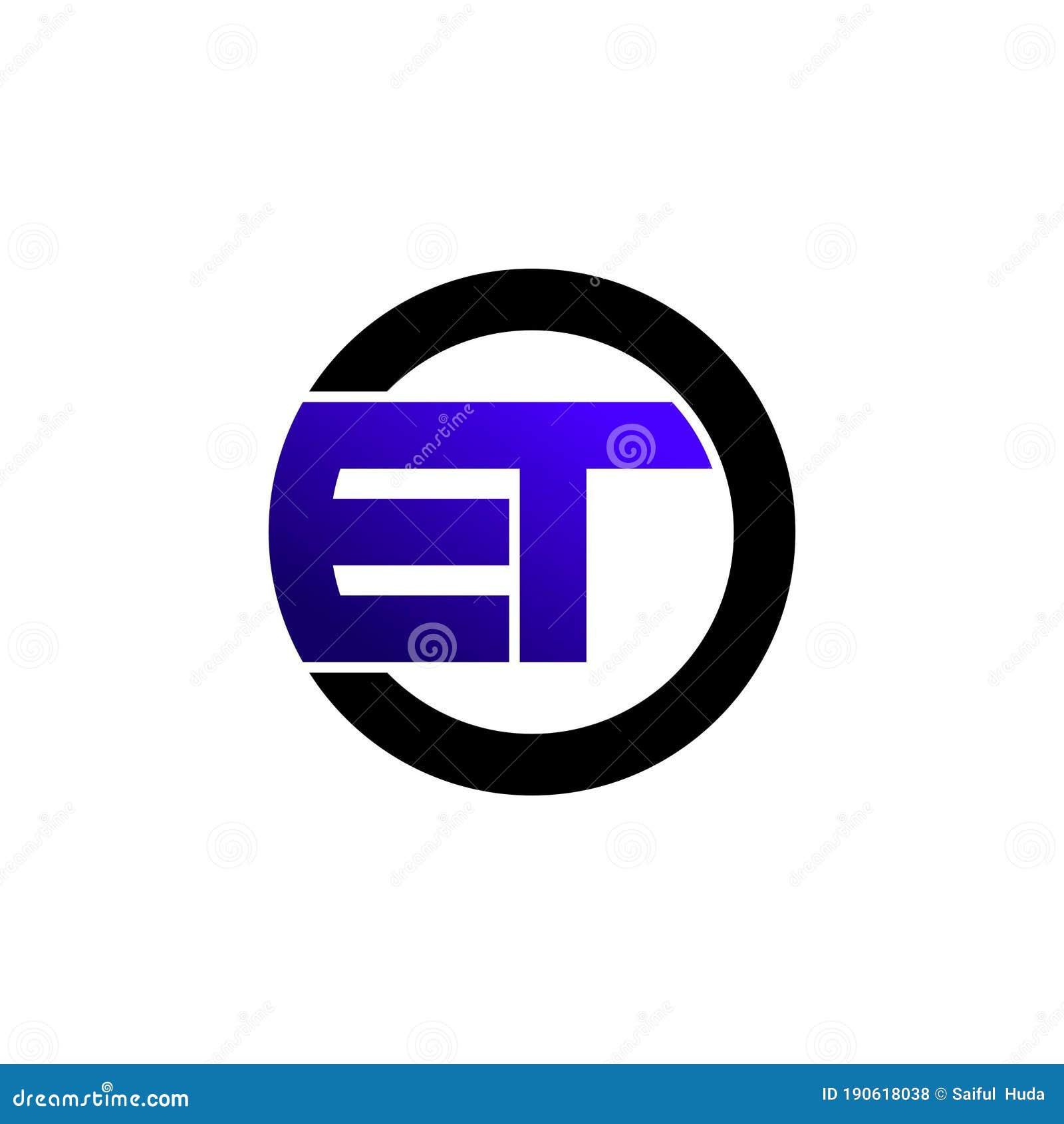 Letter ET Monogram Logo Icon Design Vector. Stock Vector - Illustration ...
