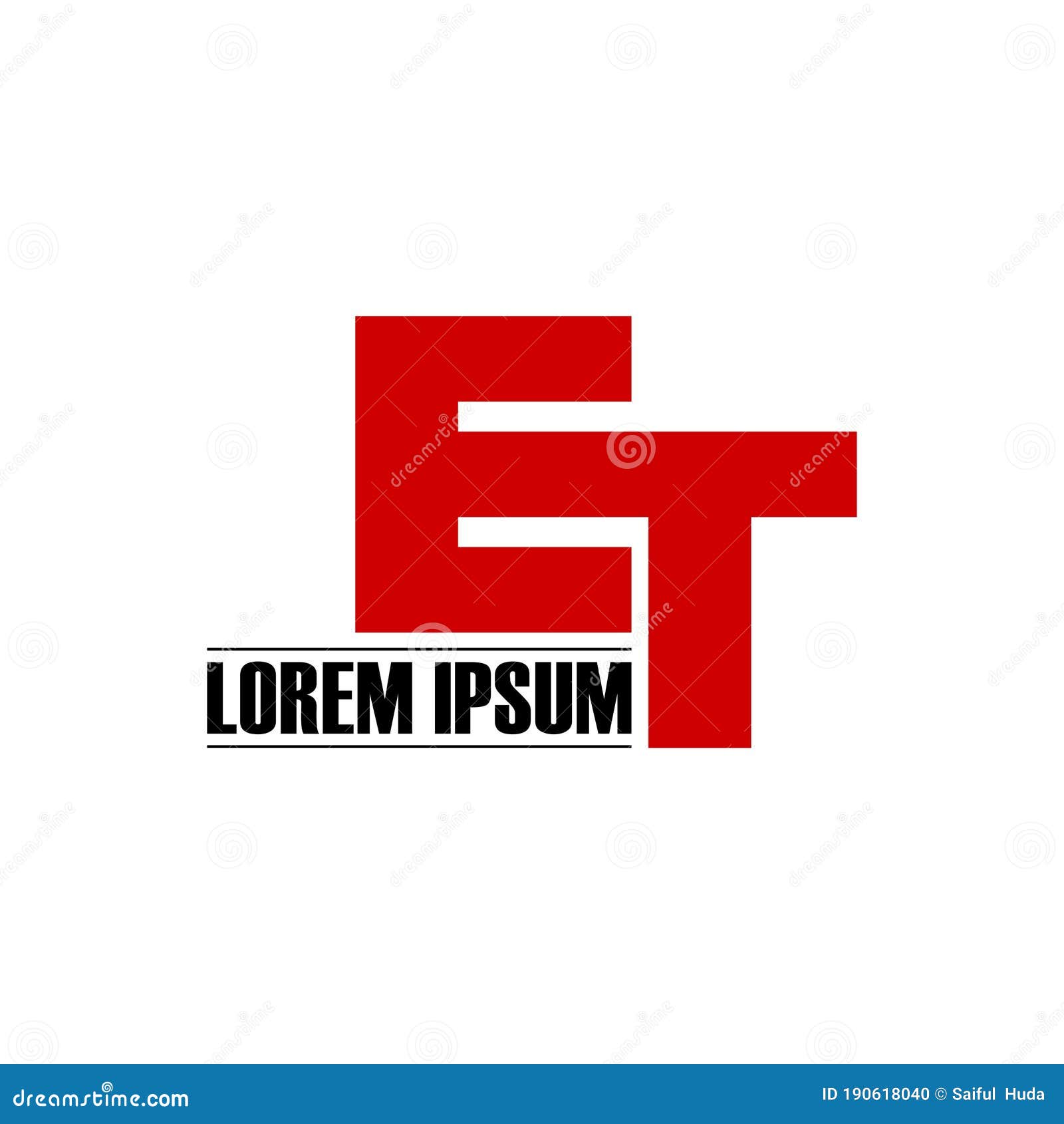 Letter ET Monogram Logo Icon Design Vector. Stock Vector - Illustration ...