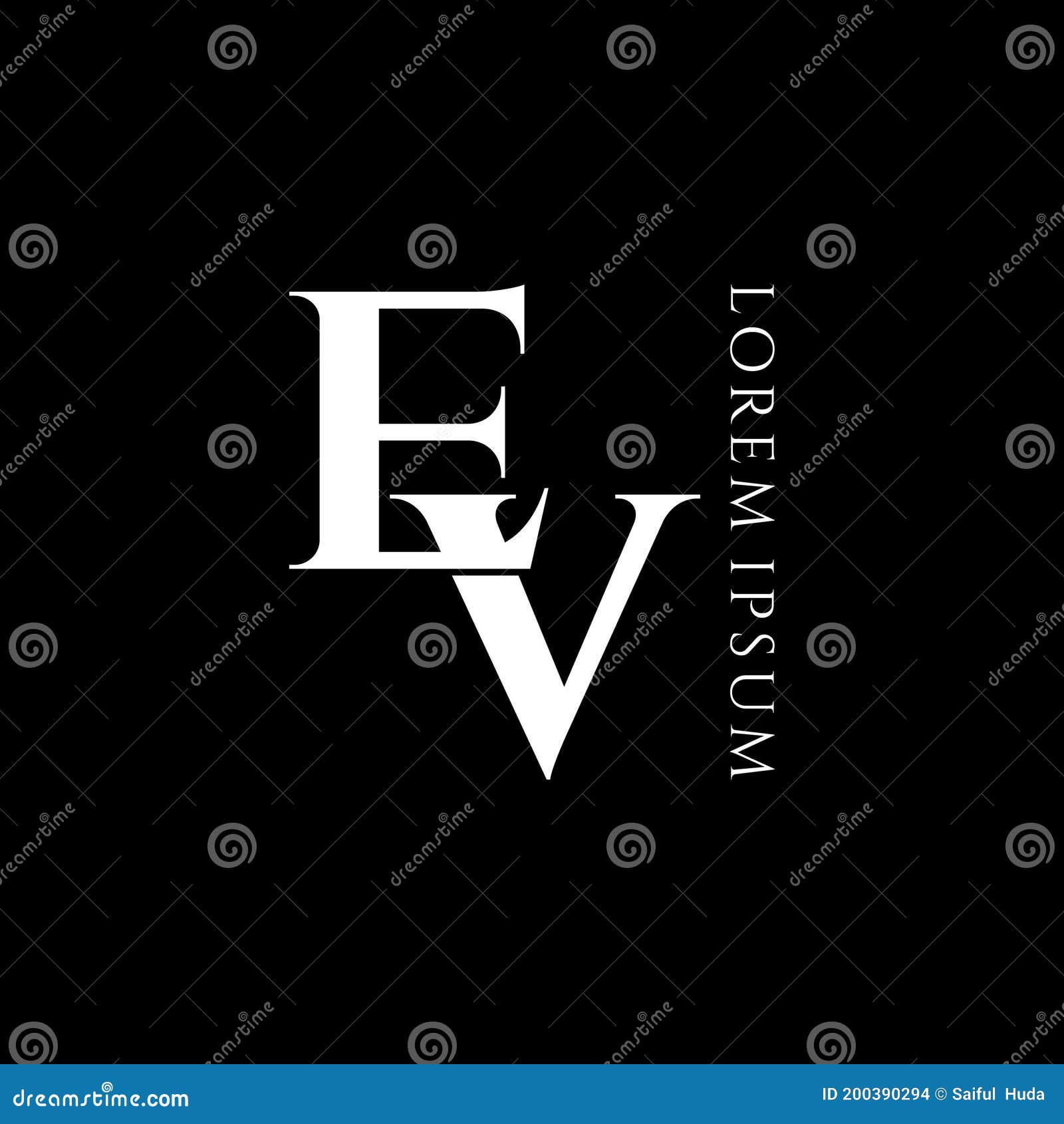 Letter EV Simple Monogram Logo Icon Design. Stock Vector - Illustration ...