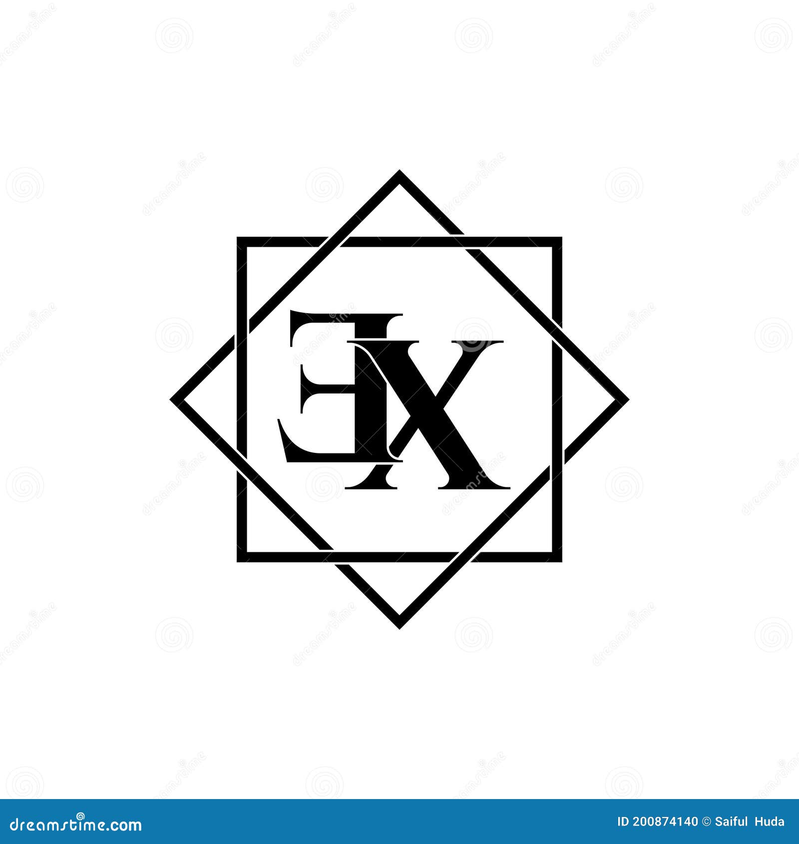 Letter EX Simple Monogram Logo Icon Design. Stock Vector - Illustration ...