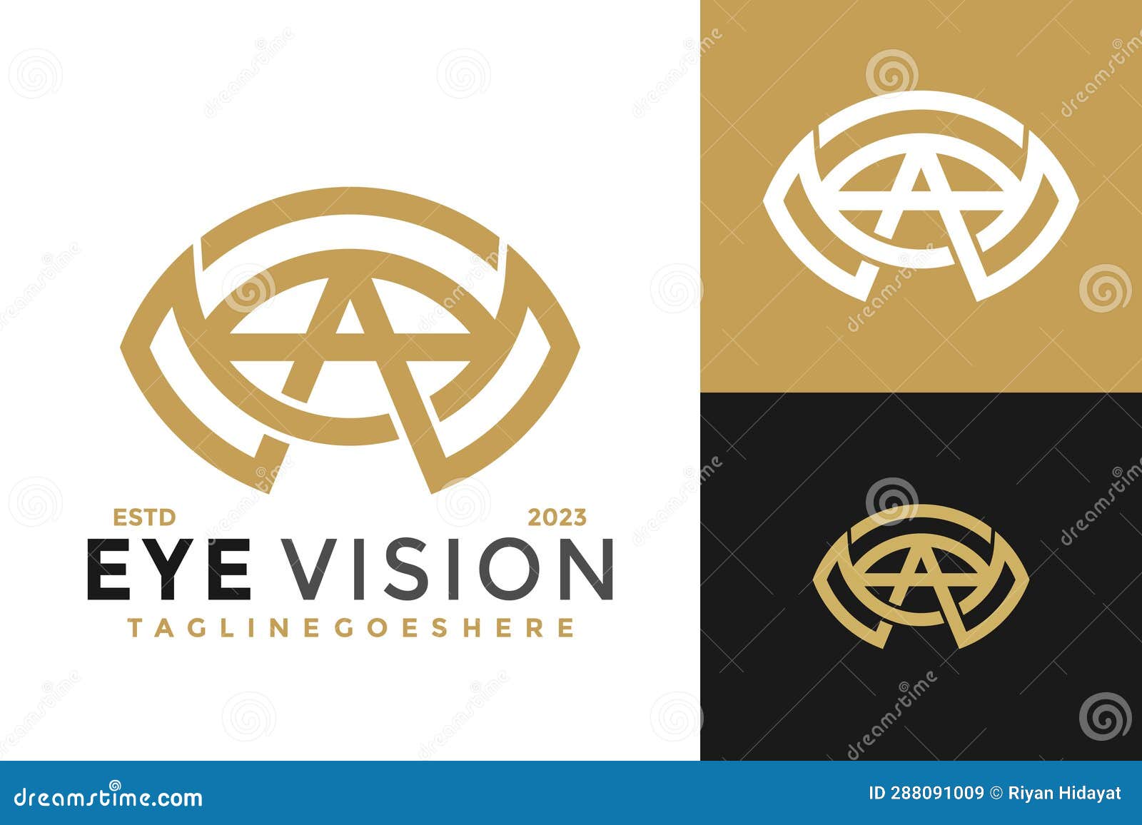 Letter a Eye Vision Logo Design Vector Symbol Icon Illustration Stock ...