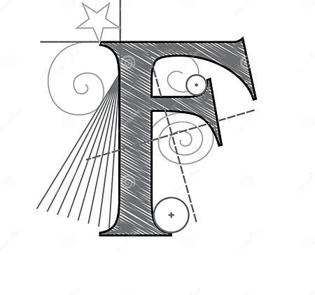 Letter F stock vector. Illustration of drawing, engineering - 7690514