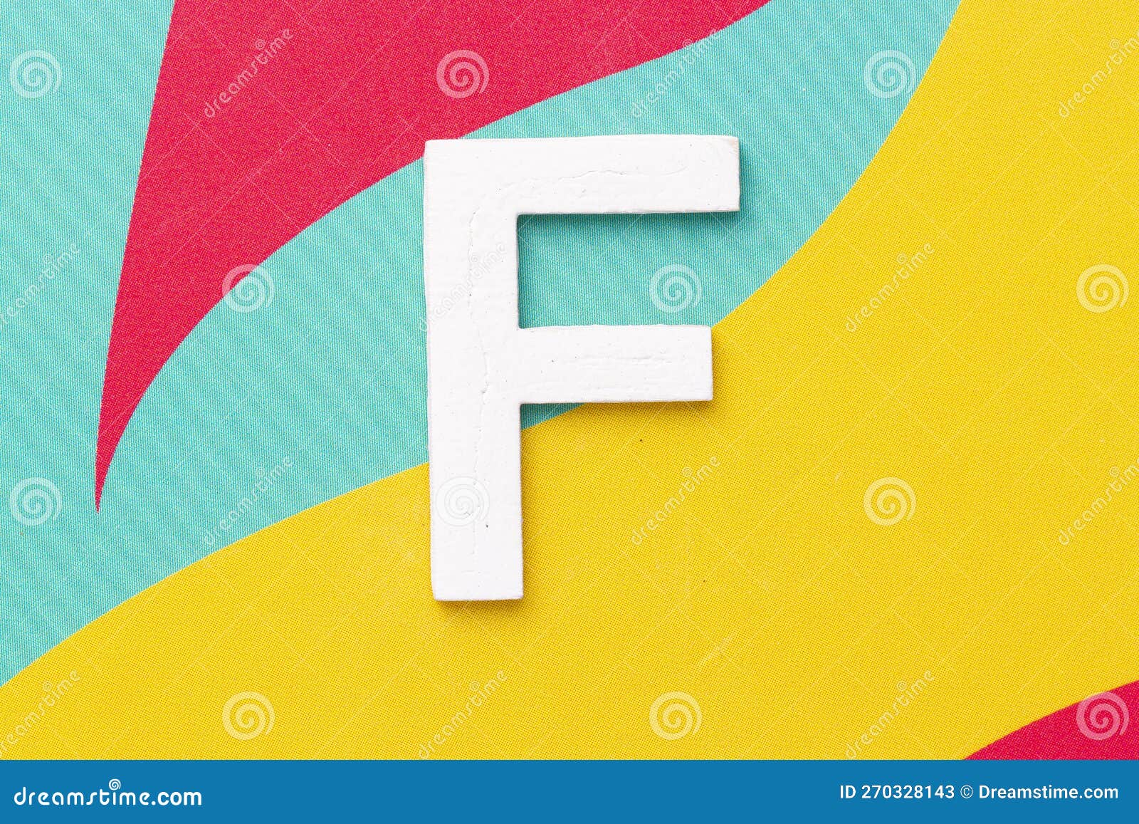 Letter F of the Alphabet on Colored Background, Top View Stock Image ...