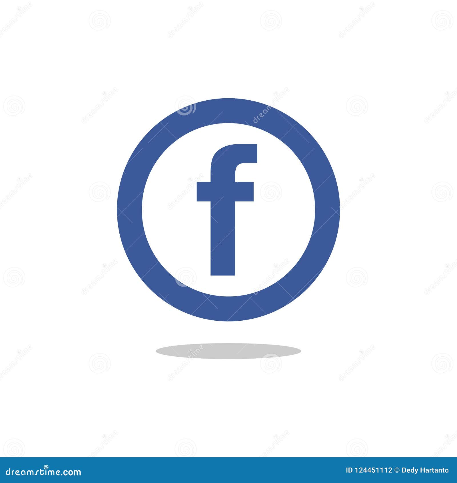 Facebook Icon, Letter F Blue Circle Vector Icon Editorial Photography ...