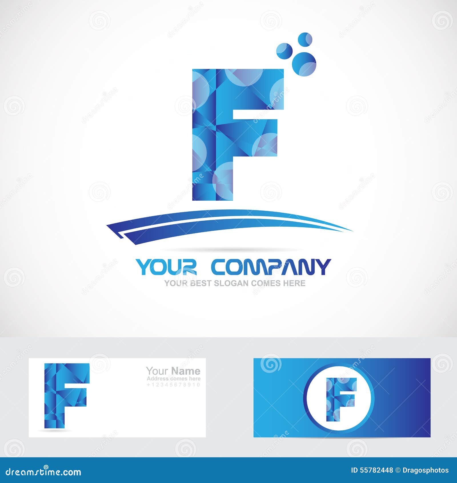 Letter F blue logo icon stock vector. Illustration of letter - 55782448