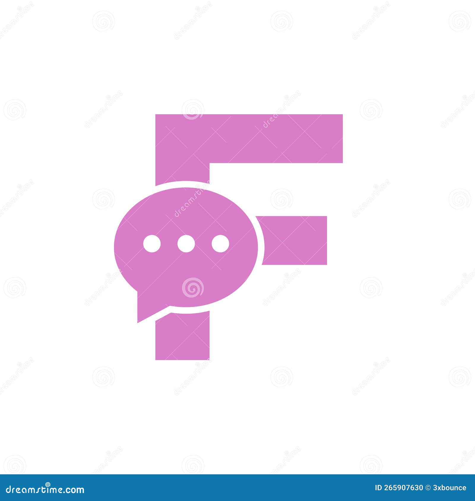 Letter F Chat Communicate Logo Design Concept with Bubble Chat Symbol ...