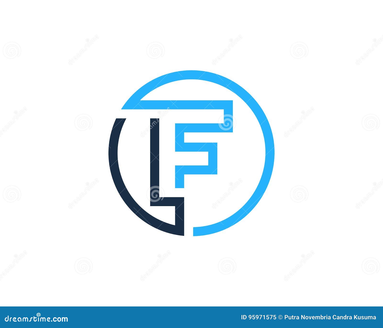 Letter F Circle Line Icon Logo Design Element Stock Vector ...