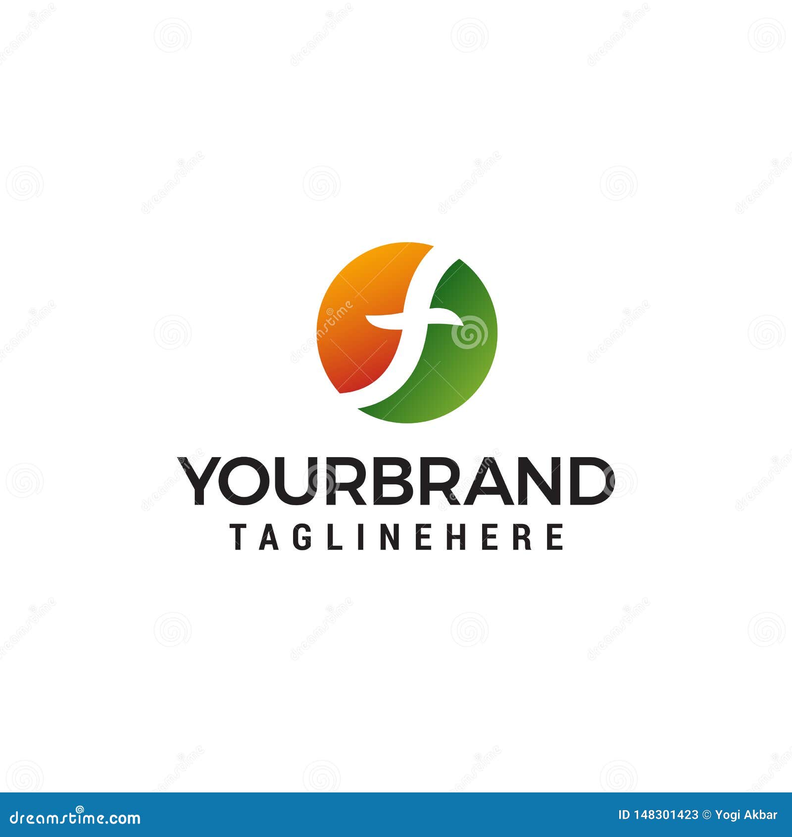 Letter F Circle Logo Design Concept Template Stock Vector ...