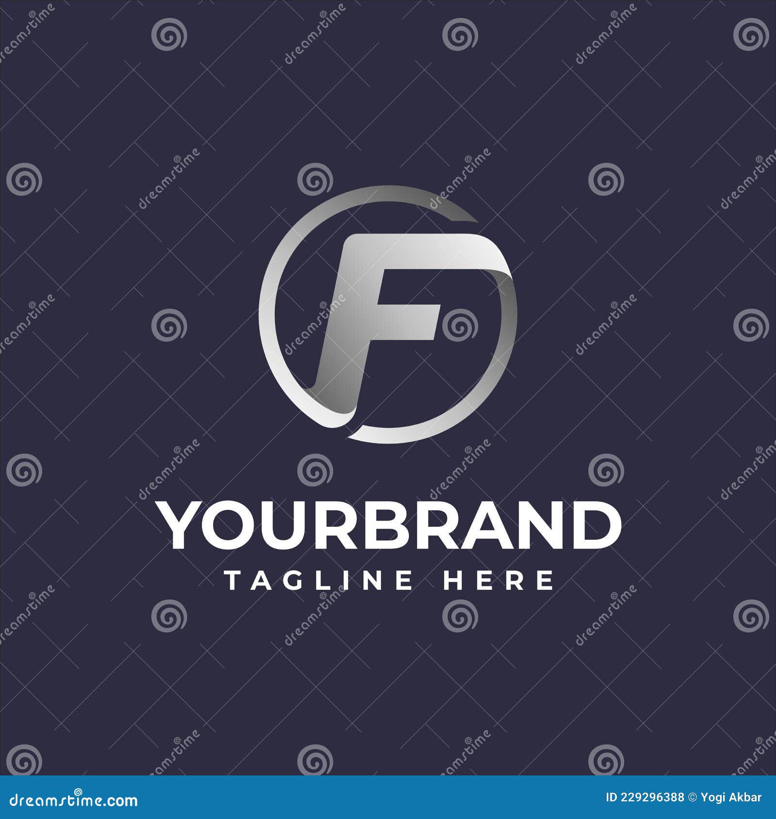 Letter F Circle Logo Design Template with Vector Illustration Stock ...