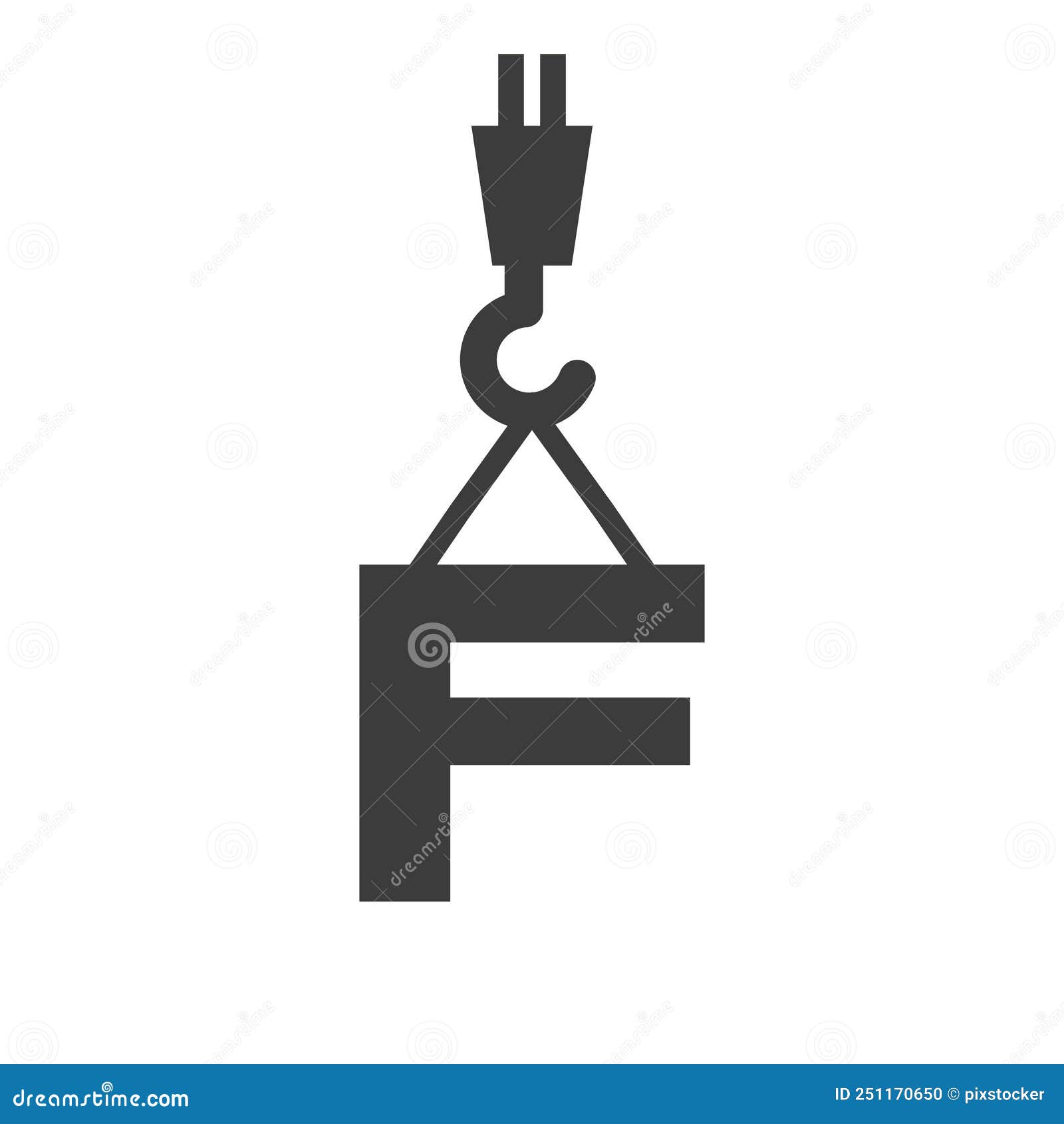 Letter F Construction Logo Template. Construction Logo Crane Concept ...