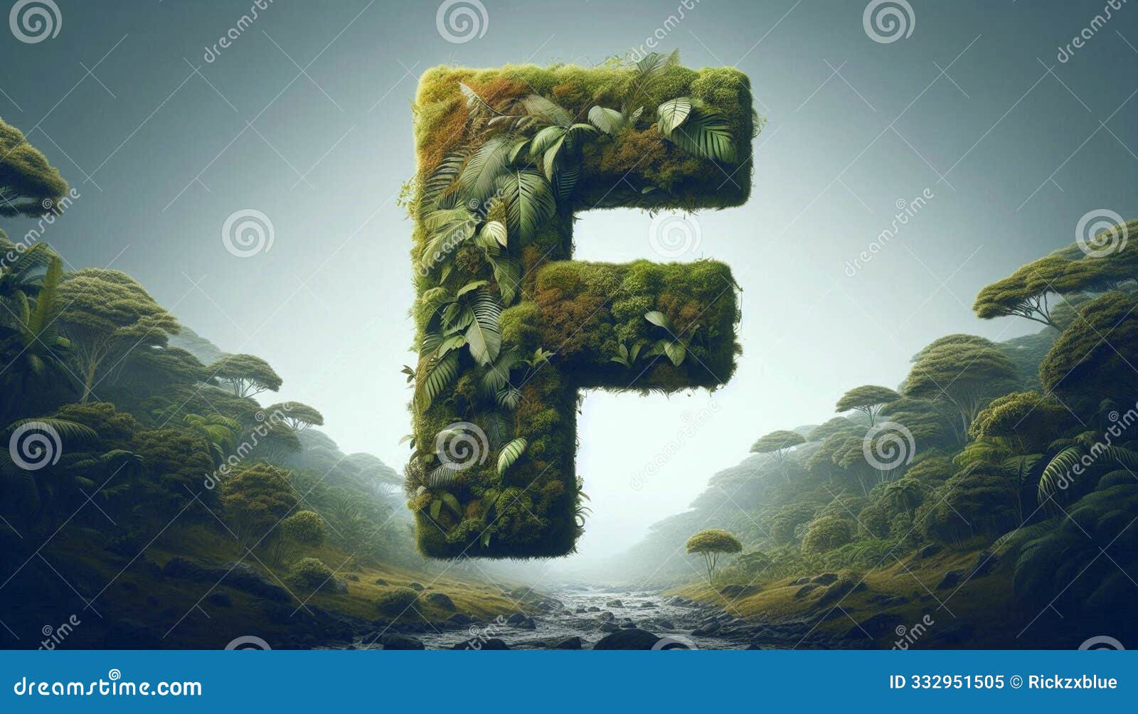 The Letter F of the Enchanted Amazon Rainforest. Editorial Image ...