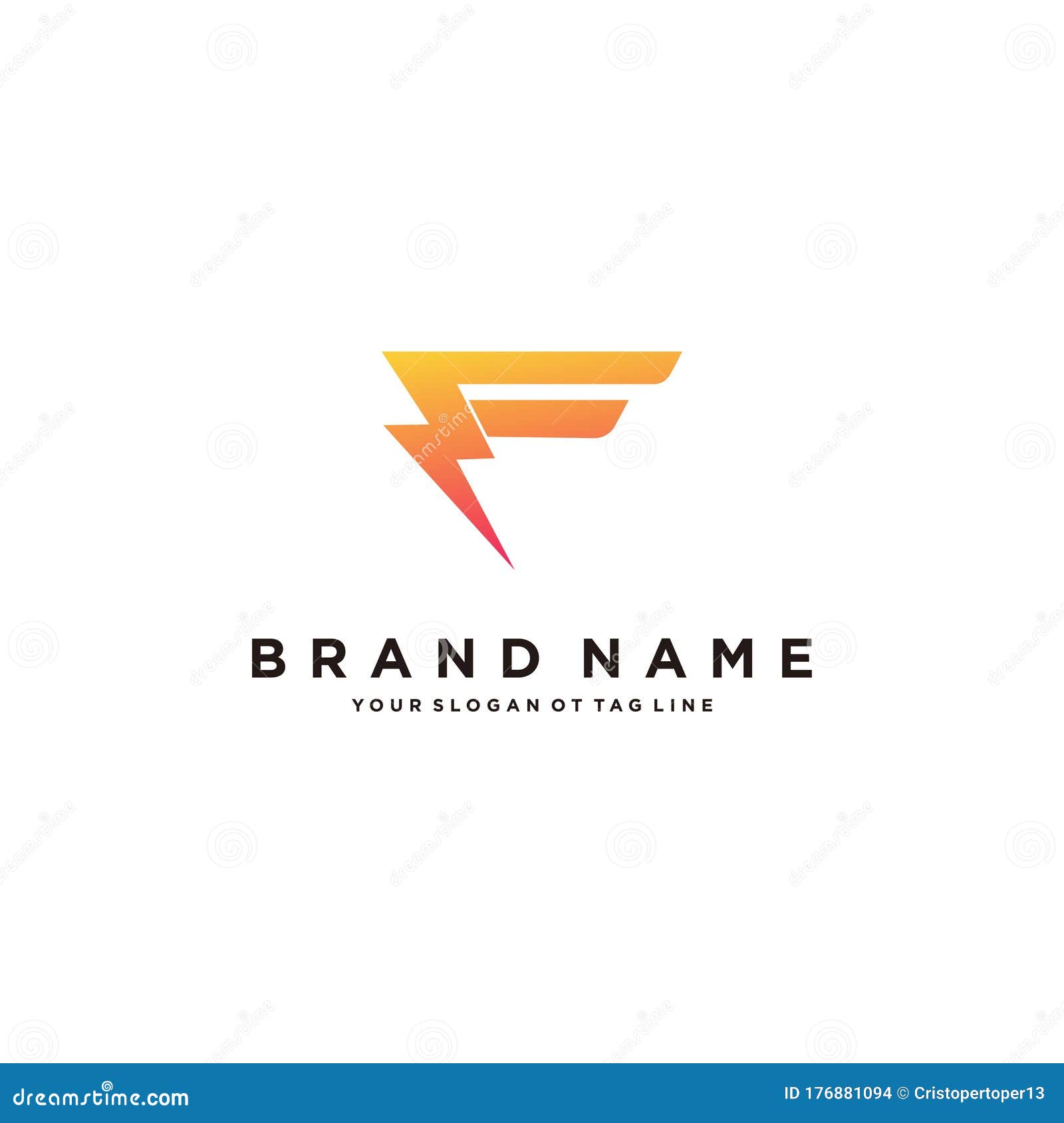 Letter F Flash Electrical Logo Design Vector Stock Vector ...