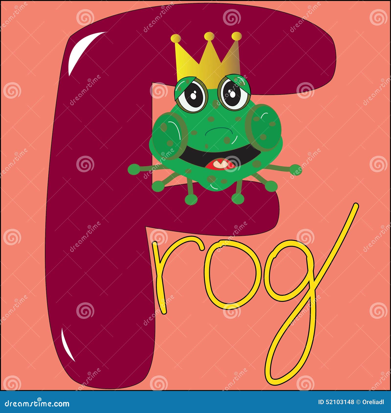 The Letter F And A Frog Vector Illustration | CartoonDealer.com #52103148