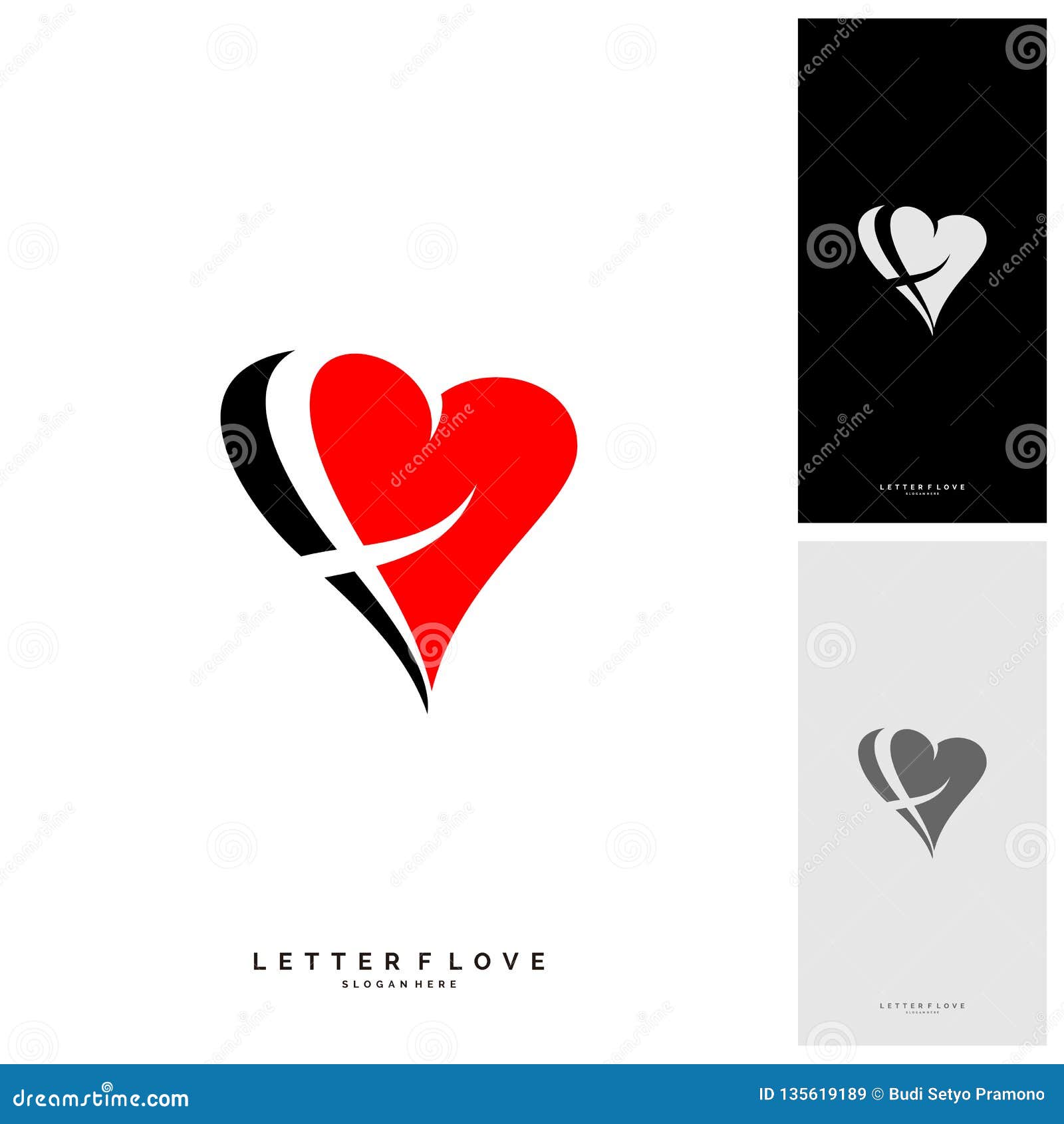 Letter F Heart Logo Icon Design Template Elements. Initial F with Love ...