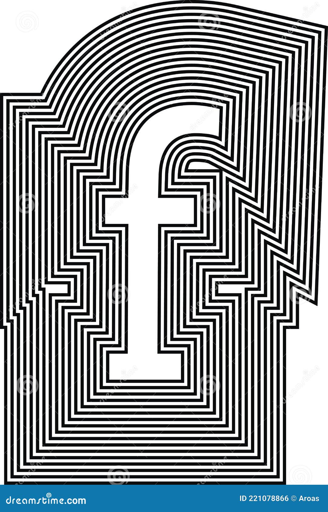 Letter F Line Logo Icon Design Stock Vector - Illustration of graphic ...