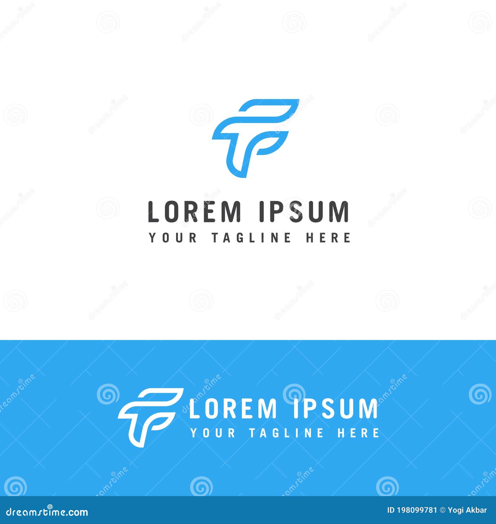 Letter F Line Style Logo Design Concept Template Stock Vector ...