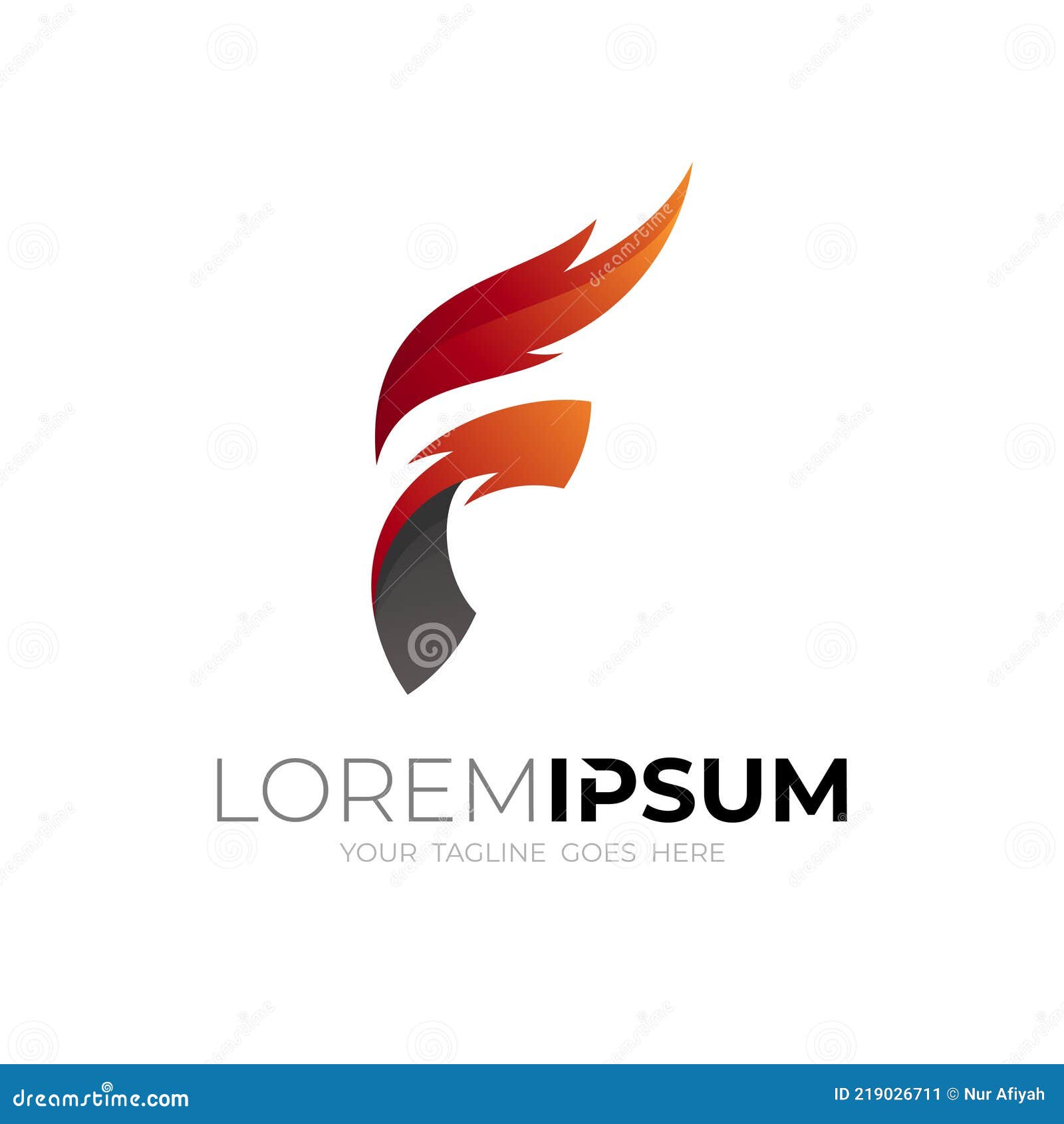 Letter F Logo and Fire Design Combination, 3d Style Stock Vector ...