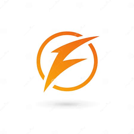 Letter F Lightning Logo Icon Design Template Elements Stock Vector ...