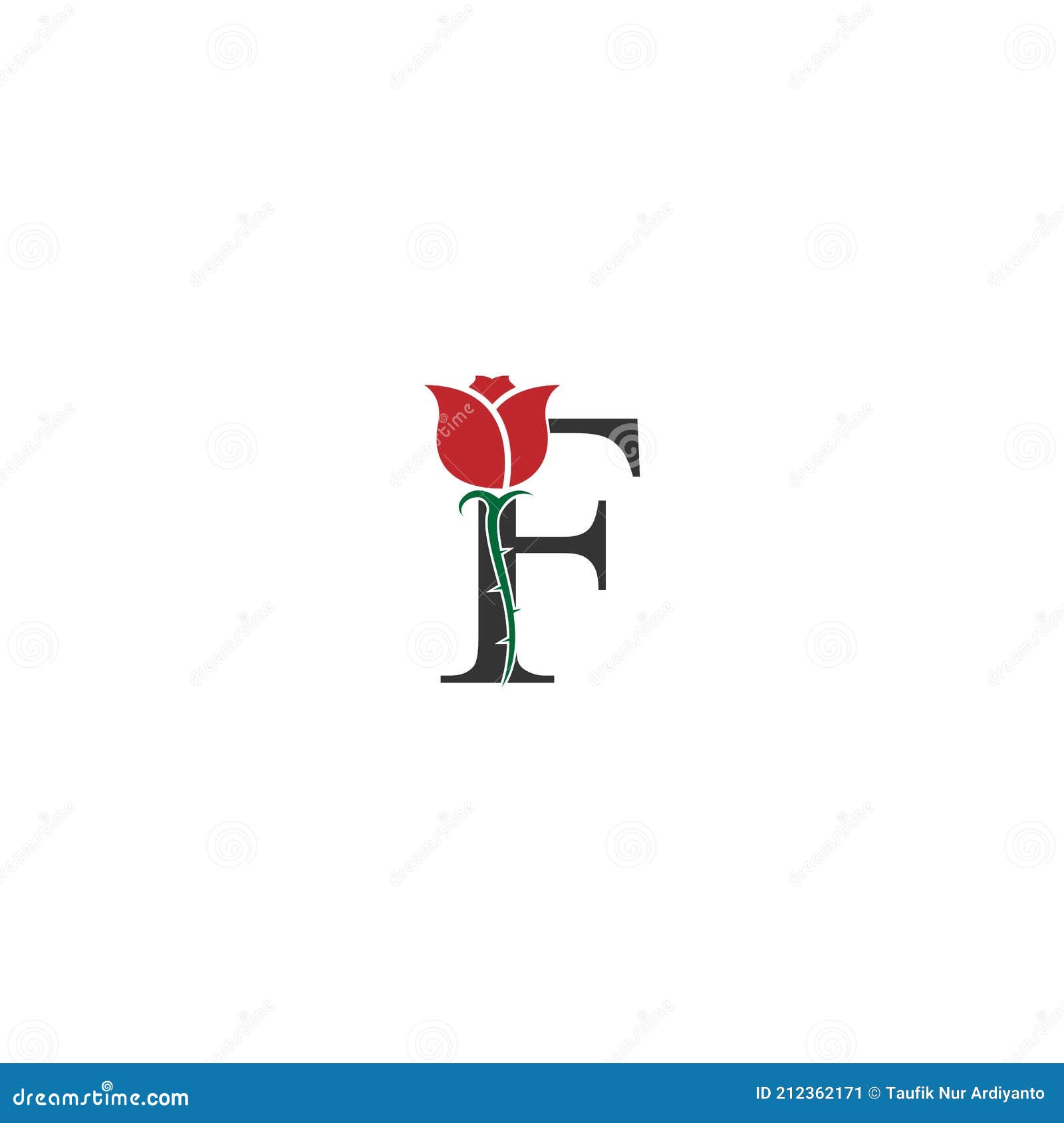 Letter F Logo Icon with Rose Design Vector Stock Vector - Illustration ...