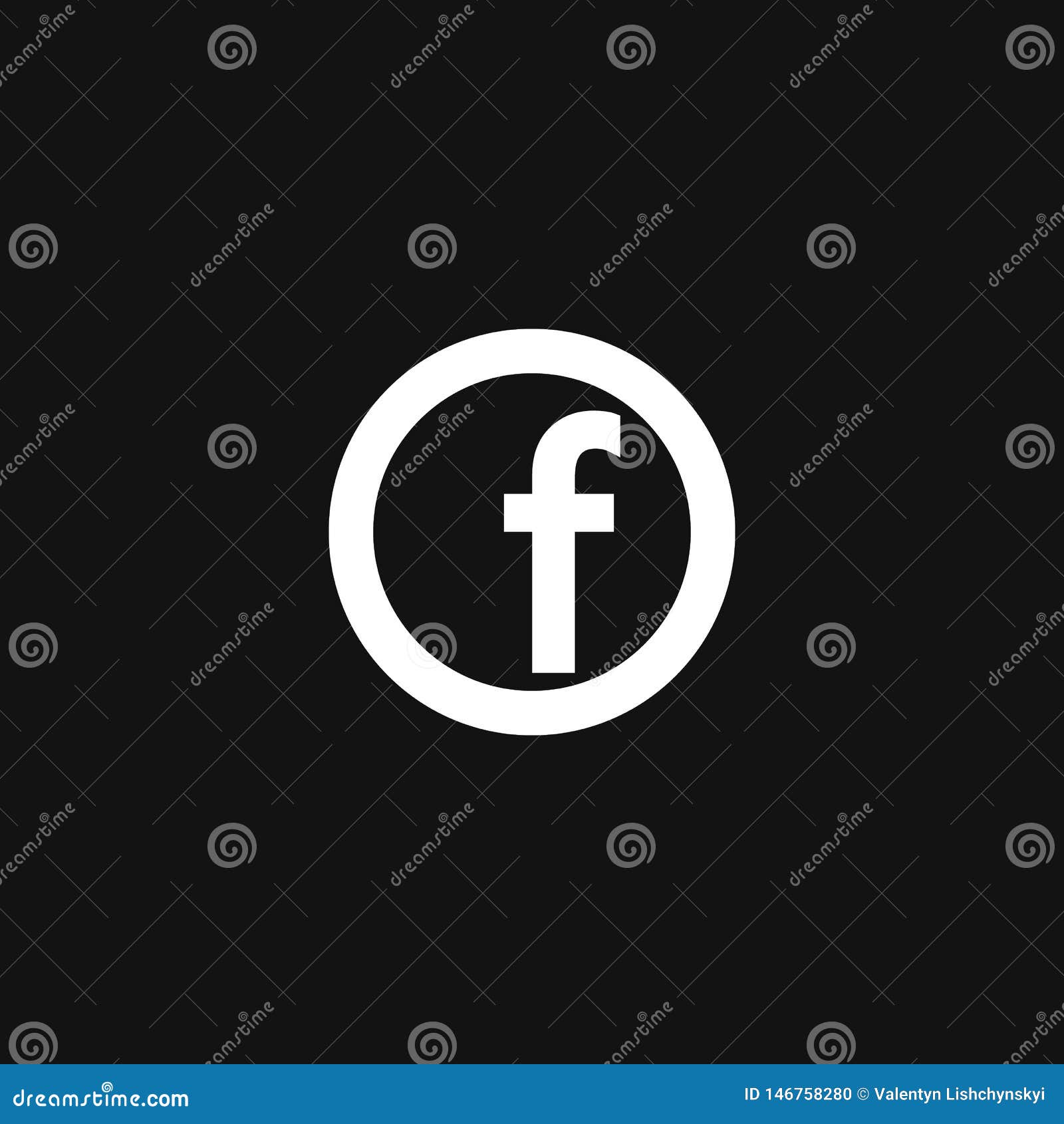 Letter F Logo Icon. Vector Web Sign on Black Background EPS10 Editorial ...