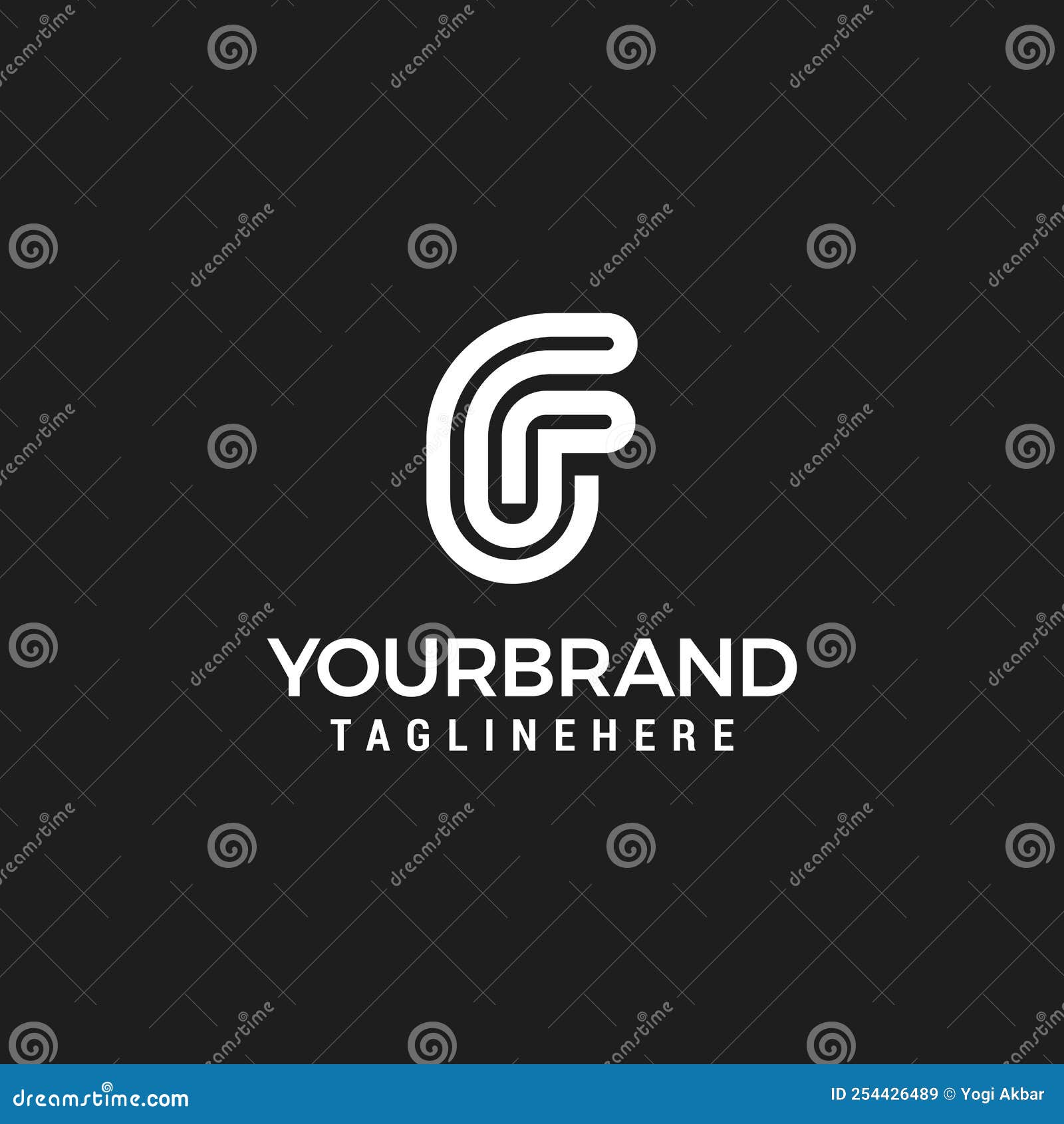 Letter F Logo Line Design Template Vector Stock Vector - Illustration ...
