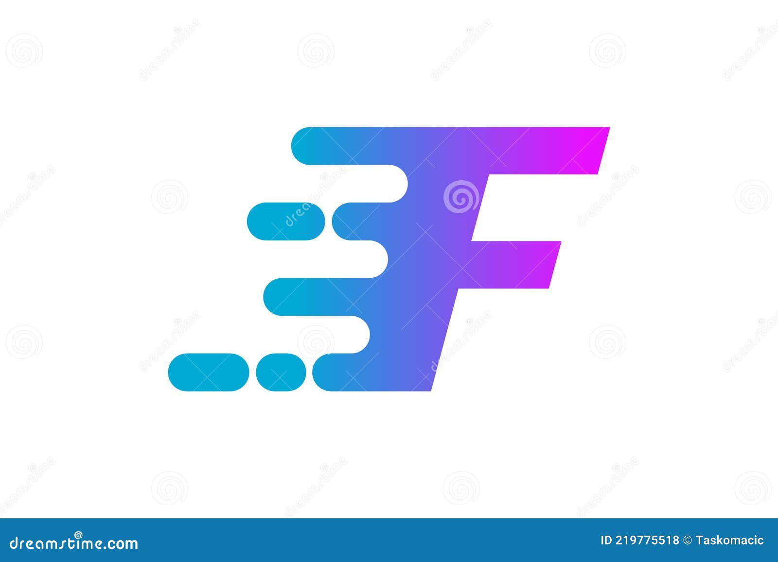 Letter F Logo Symbolizing Speed. Initial F Fast Motion Effect. Stock ...