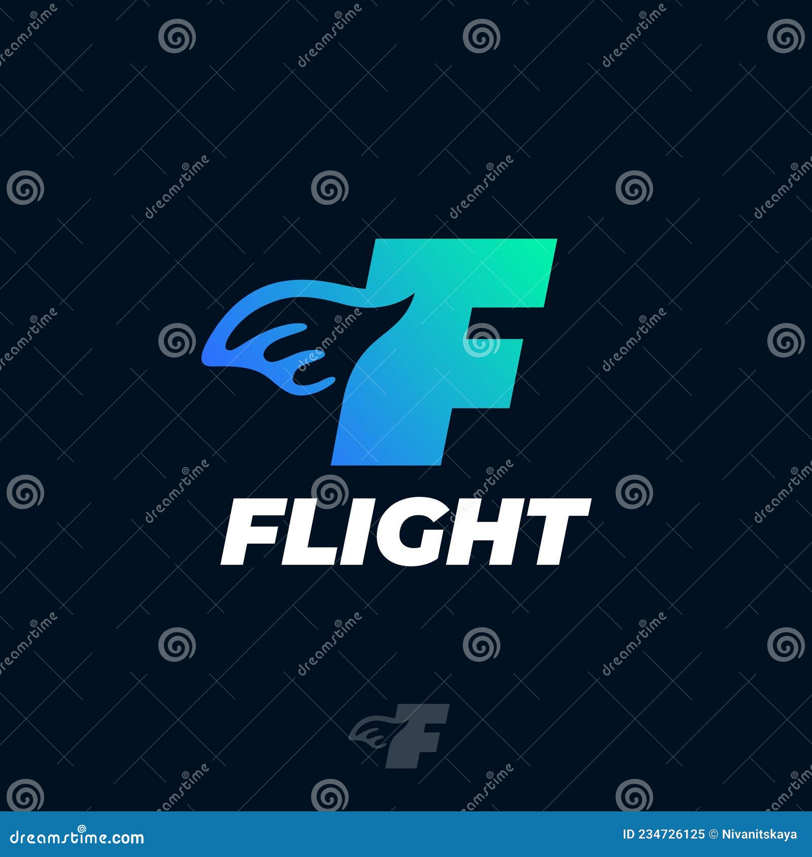 Dynamic Letter F. Fly Symbol. Letter F, Monogram and Wing. Stock Vector ...