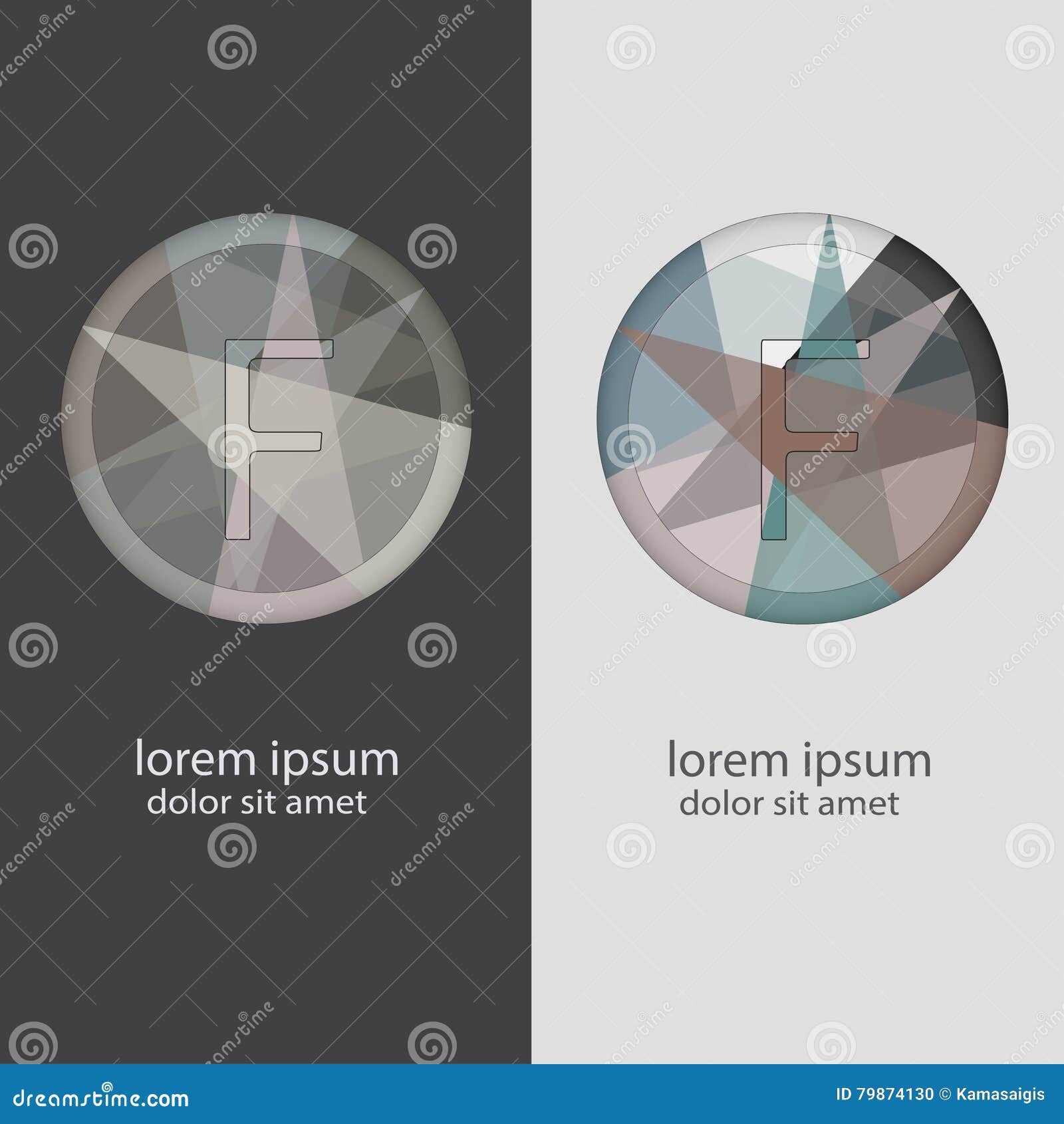 Letter F with Multiple Color Combinations Stock Illustration ...