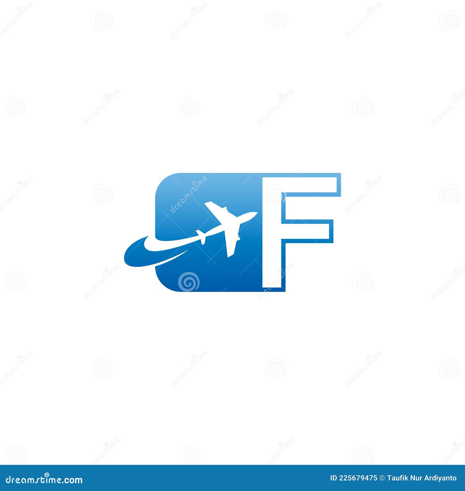 Letter F with Plane Logo Icon Design Vector Stock Vector - Illustration ...